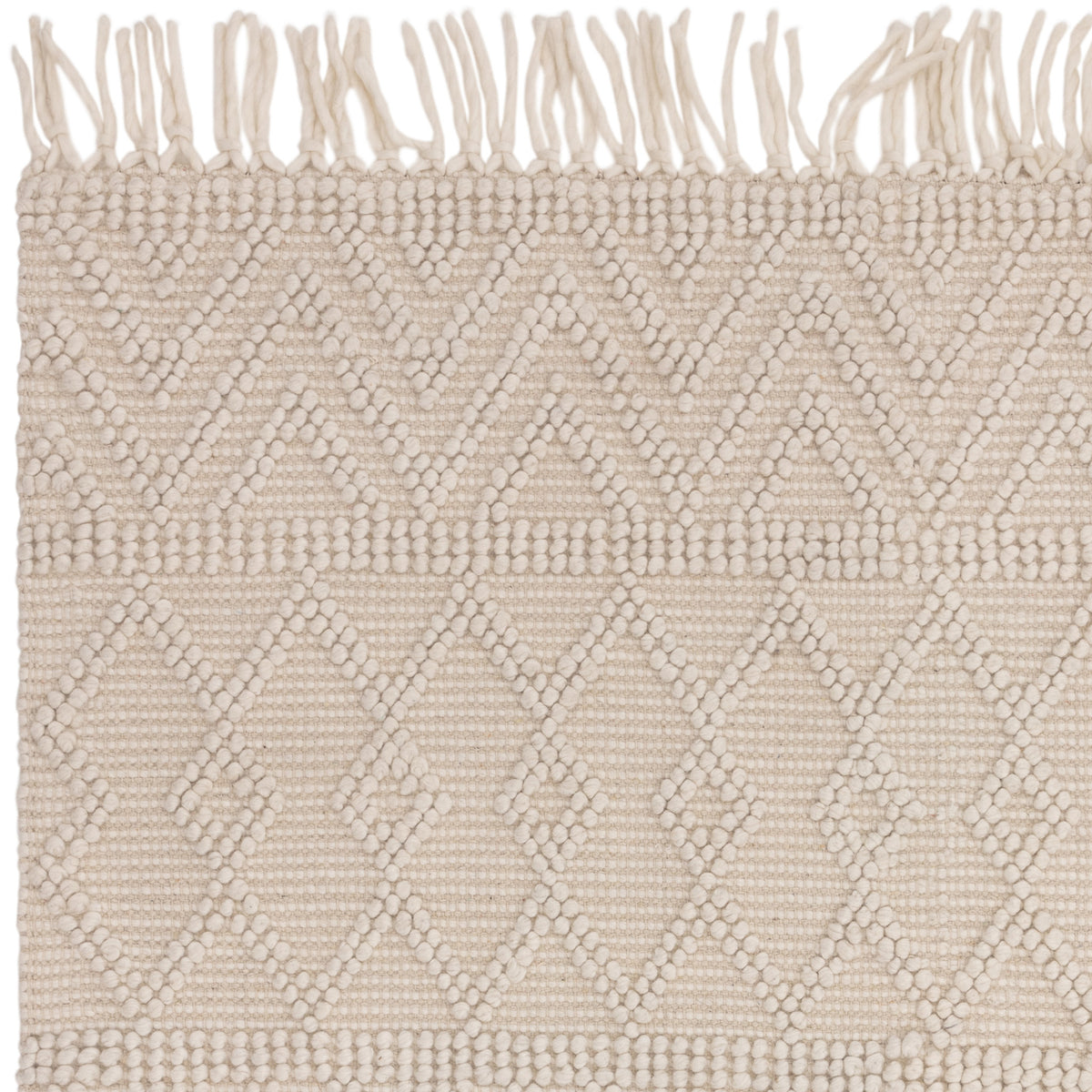 Bobble and Fringe Boho Rug in Ivory – My Secret Boutique